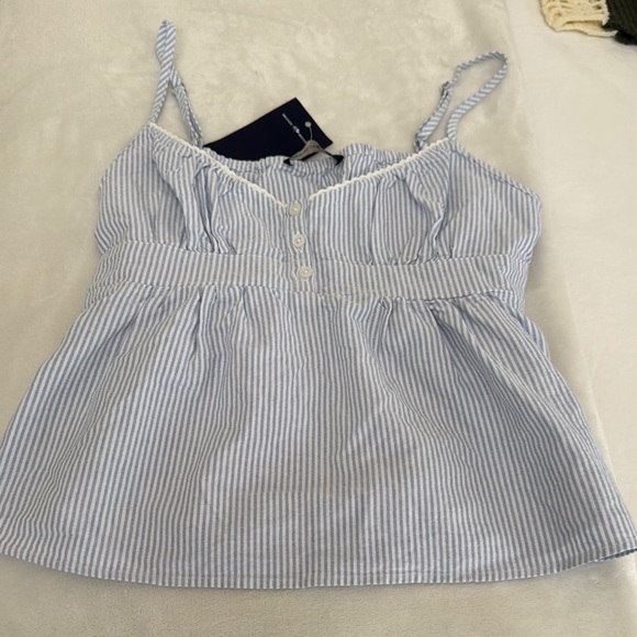 Brandy Melville | Tops | Brandy Melville Blue And White Tank | Poshmark